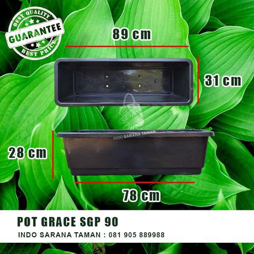 Jual POT PANJANG GRACE SGP 90 HITAM Pot Persegi Panjang Pot Tanaman ...