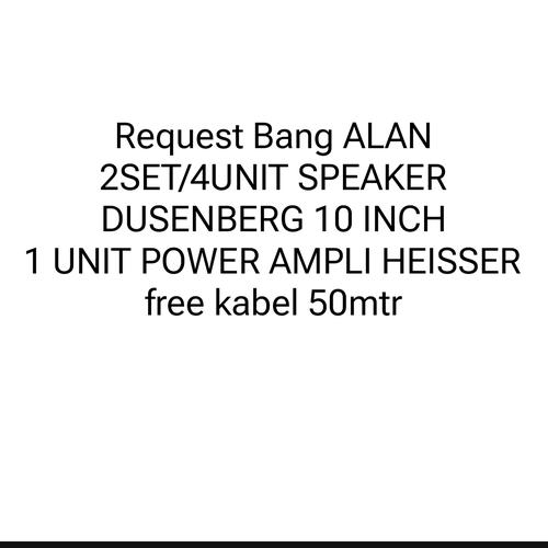 Jual Paket Sound System Dusenberg Speaker 4 Unit Power Amplifier - Jakarta Barat - TOP SELLER ...