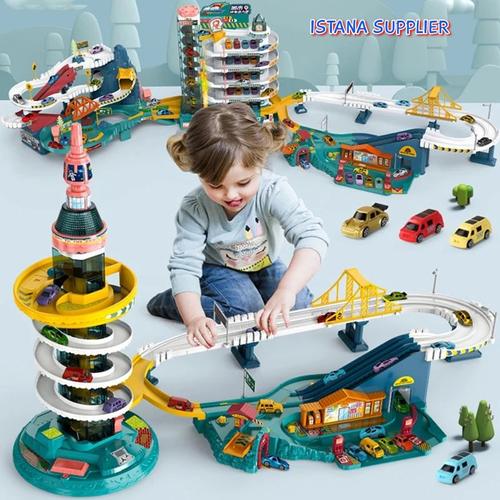 Jual Mainan Anak Jalur Track Mobil Parking Lot City Station Set Besar ...