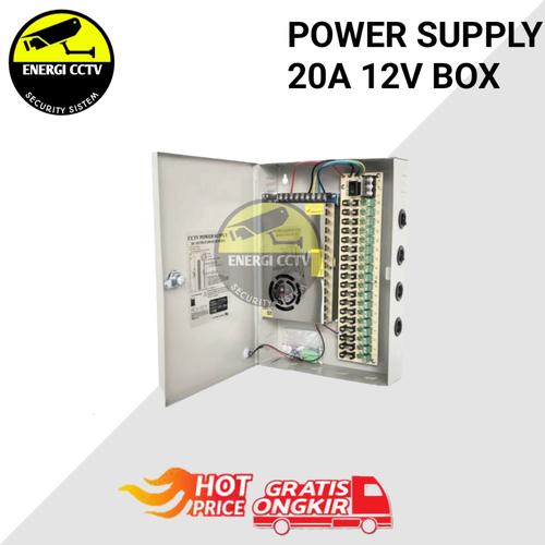 Jual POWER SUPPLY BOX 20A 12V 18 CH CCTV / PSU 12V 20A BOX PANEL / PSU ...