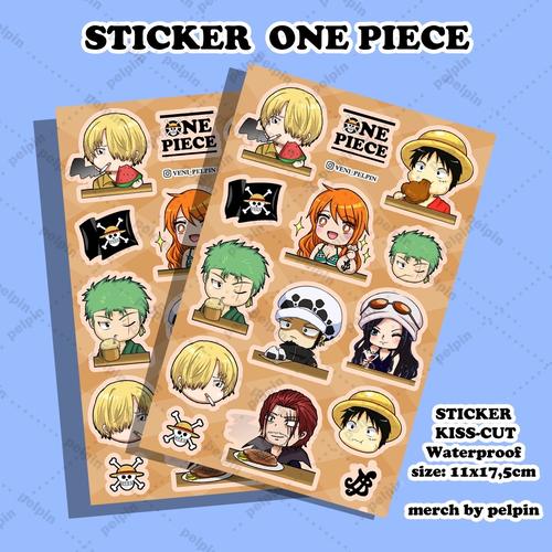 Jual sticker anime one piece stickers set kiss cut luffy zoro sanji ...
