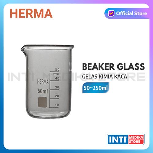 Promo HERMA - Beaker Glass | Gelas Kimia Kaca Lab 50 100 250 500 1000 ...