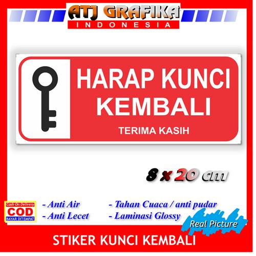 Promo Stiker label harap kunci kembali pintu jendela pagar rak koper ...