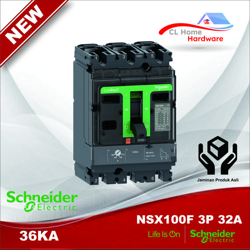 Jual MCCB 3P 32A NSX100F C10F3TM032 3 PHASE 32 AMPERE SCHNEIDER 3 POLE ...