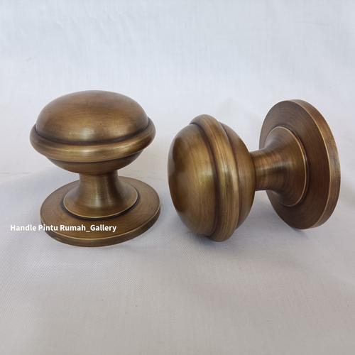 Jual Knop Pintu Kenop Pintu Knob Pintu Rumah Kuningan Antik Bulat Polos ...