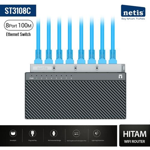 Jual Desktop Switch Netis ST3108C 10/100Mbps 8-Port Fast Ethernet ...