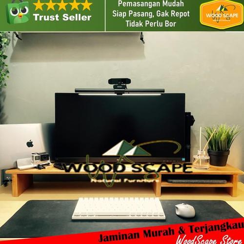 Jual SALE MONITOR STAND KAYU 100X20X15CM MEJA MONITOR MEJA KOMPITER ...