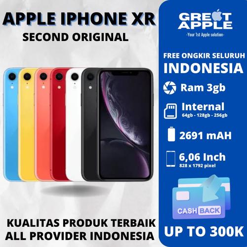 Jual IPHONE XR GARANSI RESMI IBOX-INTER, ALL COLOUR - FULLSET 64-128-256GB - 128GB, FULLSET IBOX ...