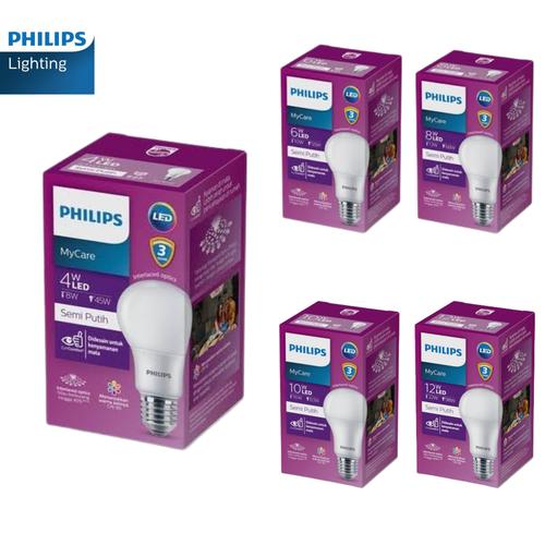 Jual PHILIPS LED Bulb 4 6 8 10 12W Watt 4000K MyCare E27 Netral Semi ...