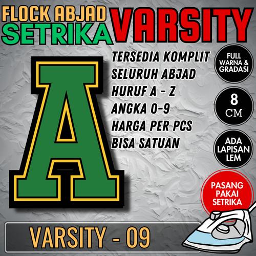 Jual Sablon Stiker Setrika Flock BASEBALL Nama Nomor Huruf VARSITY [09 ...