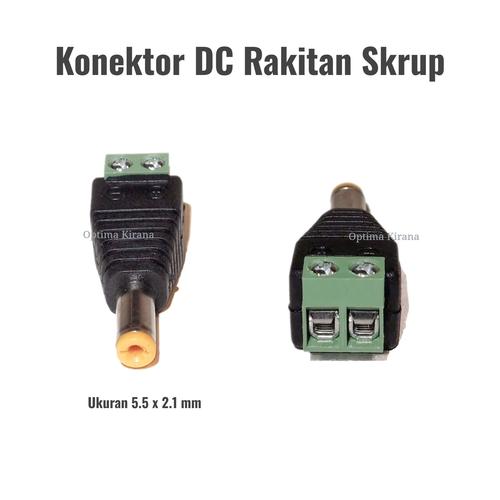 Jual Colokan CCTV Power DC Jek Male Plug Konektor Rakitan Skrup ...