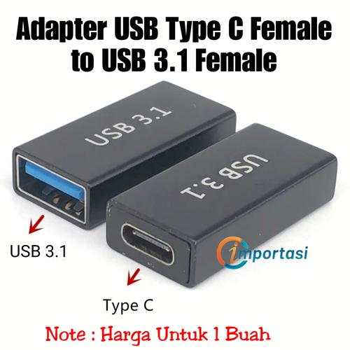 Jual Adapter Cable Converter USB Type C Female to USB 3.1 Female - Kota ...