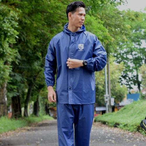 Jual Jas Hujan Pria Wanita Terbaik PVC Tebal Anti Rembes Raincoat Setelan - Biru, L - Kab ...