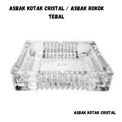 Jual Asbak Rokok Kotak Kaca Kristal Ashtray Crystal Glass Tebal Bagus ...