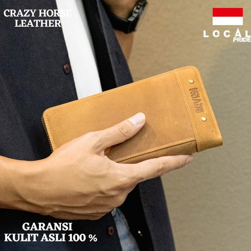 Promo Dompet HP Panjang Resleting Kulit Asli Pria Pouch Handbag Mini ...
