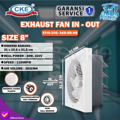 Jual EXHAUST FAN IN OUT TYPE 20B-ASB 8 INCH 40W 220V RUMAH KAMAR ...