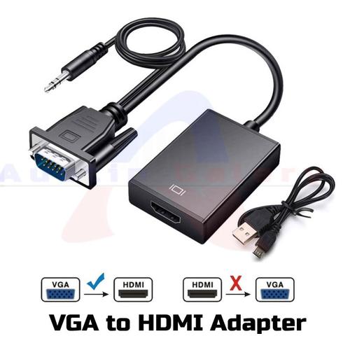 Jual Adapter VGA Input TO HDMI Output With Audio HD1080P For PC Laptop ...