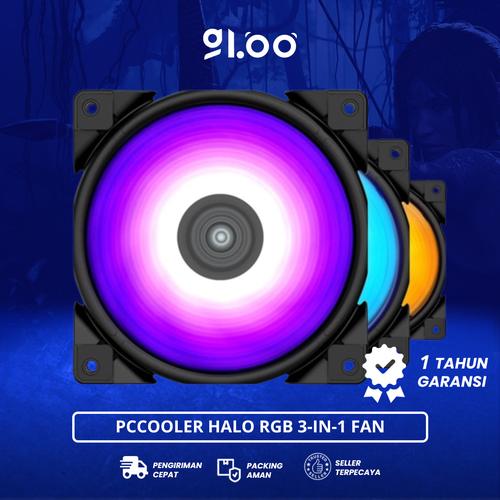 Jual PCCooler Halo RGB 3-in-1 Kit (3Pcs x 120mm Fan) / Fan Casing 12CM - Kota Bandung - G-loo ...