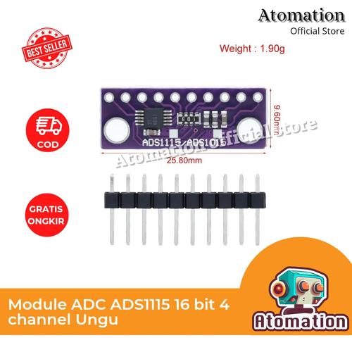 Jual Modul ADC ADS1115 ADS-1115 16 Bit 4 channel Analog to Digital ...