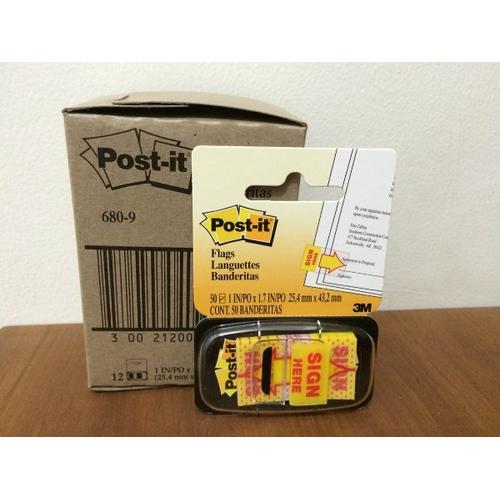 Jual [Original] 3M Post-it SIGN HERE | Sticky Note Sign Here 680-9 3M ...