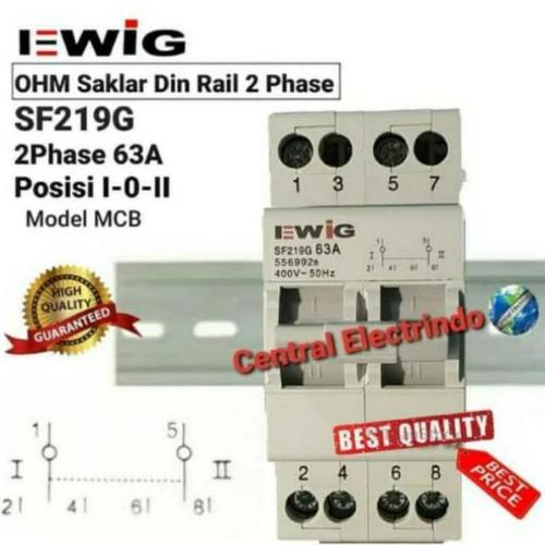 Jual Cos Change Over Switch Ohm Saklar Ewig Din Rail 2Phase 63A Model ...