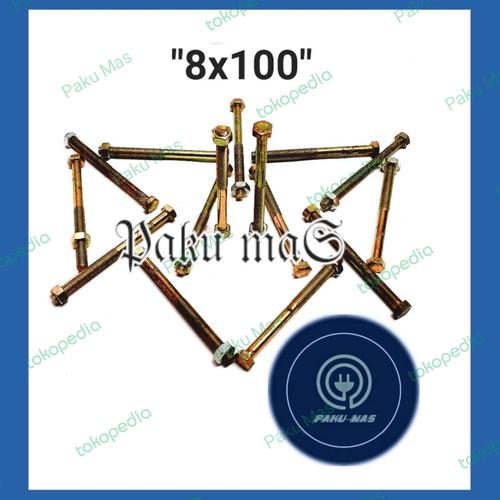 Jual Baut mur 8 x 100 baut ukuran 8 x 10 cm Drat Separuh - Kab ...