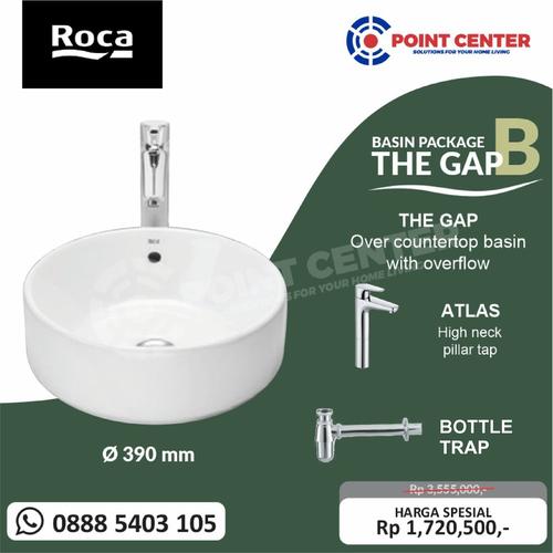 Jual TERMURAH ROCA THE GAP A1 WASTAFEL DI ATAS MEJA BULAT 390 MM KRAN ...