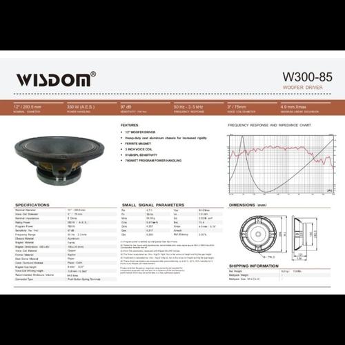 Jual Speaker Komponen Wisdom W300 85 12 Inchi Wisdom W30085 Original ...