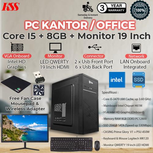 Jual PC Rakitan Kantor Core i5 SSD 256GB Monitor Lengkap Bergaransi ...