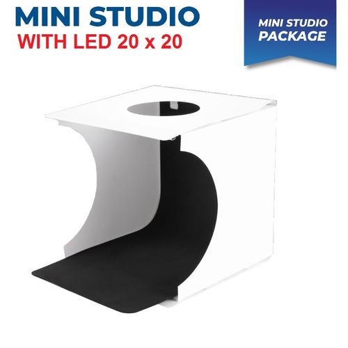 Jual Mini Studio AE20 with LED portable studio photo box 20x20x20 ...
