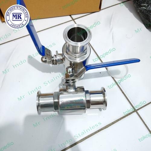 Jual Ball Valve Sanitary Stainless SS304 3/4" Inch Koneksi Ferrule ...
