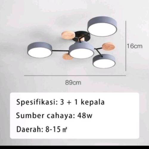 Promo Lampu gantung Plafon minimalis modern Nordic Black Gold - 4 Led ...