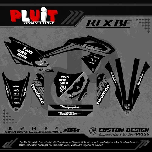 Jual DECAL KLX BF FULL BODY - DECAL STIKER KLX 150 BF/G (73) HITAM ABU ...