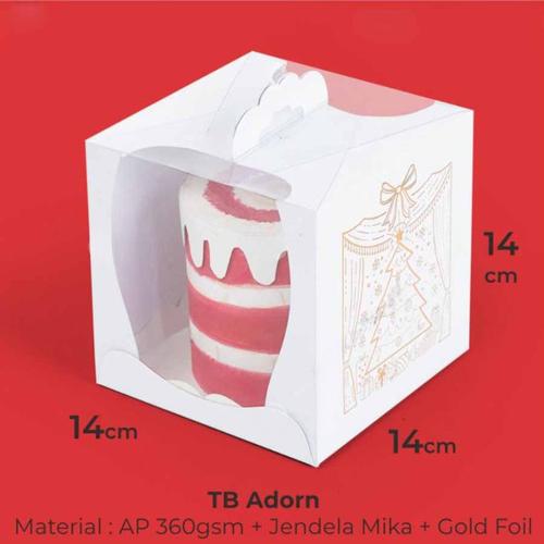 Jual box mika hampers box chiffon mini cake kotak kue kering 14x14x14 ...