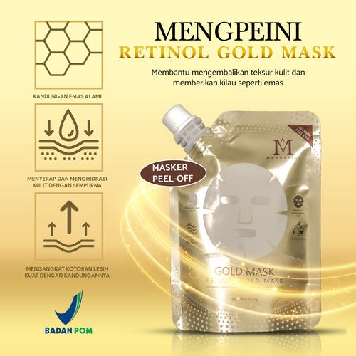 Jual Masker Wajah Mengpeini Retinol Gold Mask Moisturizing Skin Mask ...