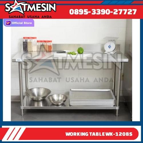 Jual ! WK-120BS STAINLESS STEEL WORKING TABLE WITH BLACKSPLASH / MEJA ...