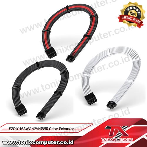 Jual EZDIY 16AWG 12VHPWR PSU CABLE EXTENSION M to F | Sleeve Cable PSU ...