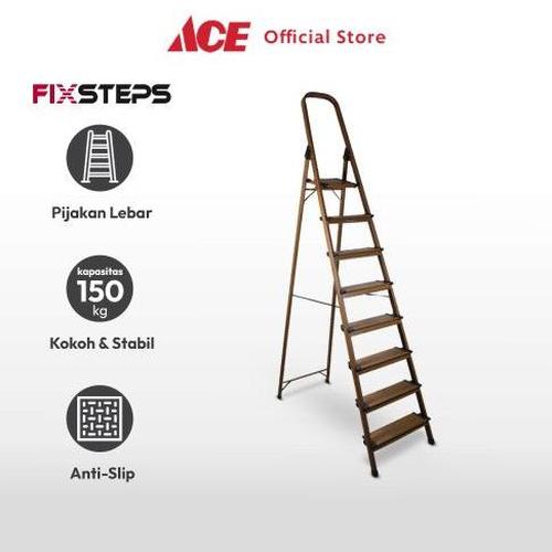 Jual Ace - Fixsteps Tangga Lipat Aluminium 8 Wide Steps Motif Kayu ...