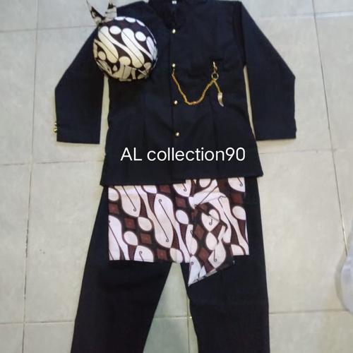 Jual Baju adat Basofi hitam anak atau baju cak Surabaya "lengkap" - XL ...