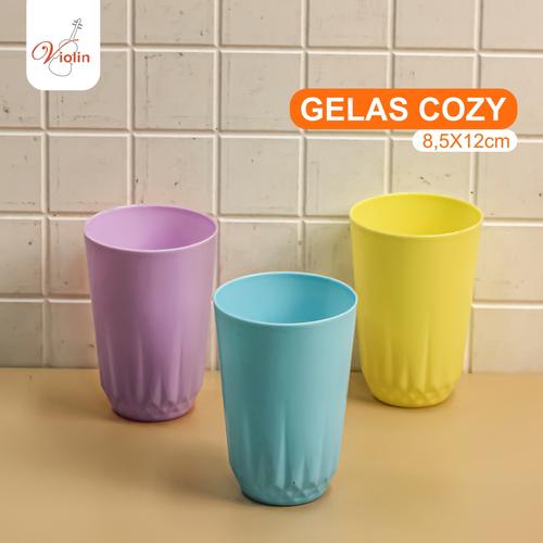 Promo Lunarplas Gelas Cozy Warna Warni Gelas Plastik Ukuran 8,5x12cm ...