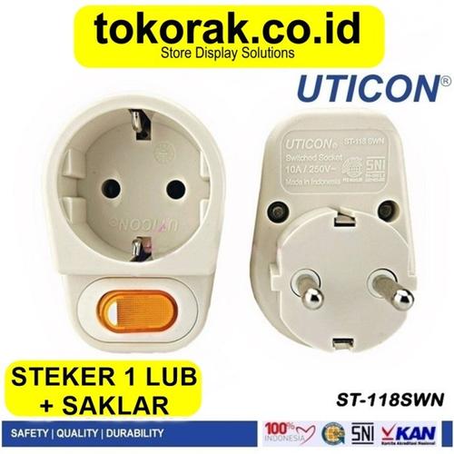Jual UTICON ST 118 SWN STOP KONTAK ARDE SAKLAR STEKER 1 LUBANG 118SWN ...