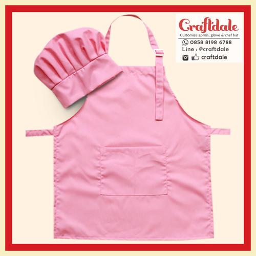 Jual Apron / Celemek Anak + Topi Koki - Coklat Muda, SD (APRON+TOPI ...