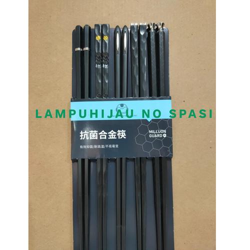 Jual Sumpit Jepang PREMIUM Alloy 24cm 5 Pasang Japanese Chopsticks ...