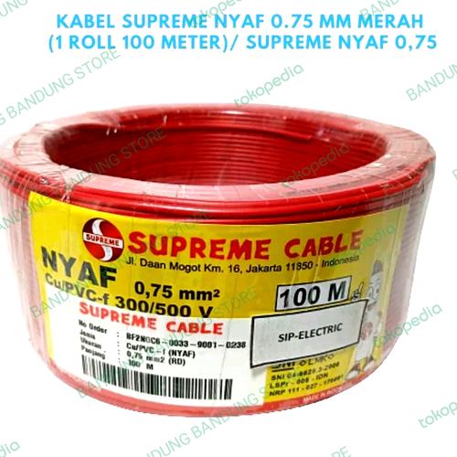 Jual SUPREME NYAF 0,75 0, 75 0,75MM 100M KABEL NYAF 0,75 SERABUT SUPREME - Merah - Kota Bandung ...