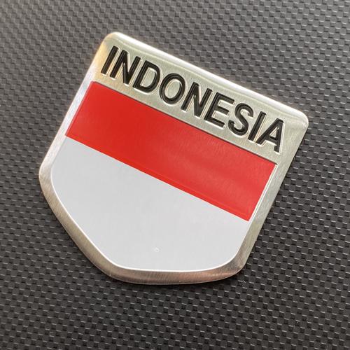 Jual sticker motor mobil bendera indonesia emblem logo indo almunium ...