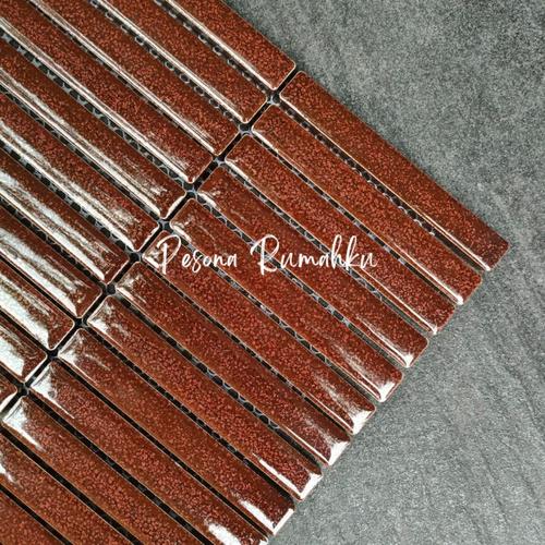 Jual Singres Mosaic Brick Kit Kat Stripe Glossy Mosaic Dinding Kamar ...