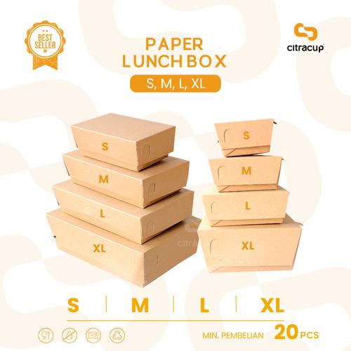 Jual PAPER LUNCH BOX SIZE S,M,L,XL BAHAN KRAFT FULL LAMINASI - LUNCHBOX ...