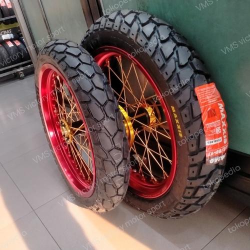 Jual velg set jari jari KLX D-Tracker Supermoto velg scarlet 300 350 17 - plus ban - Jakarta ...
