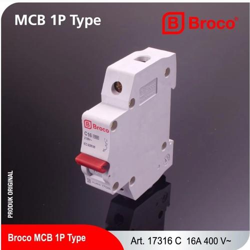 Jual MCB BROCO C 6A 10A 16A MCB SAKLAR LISTRIK BROCO C6 AMPERE 1 PHASE ...