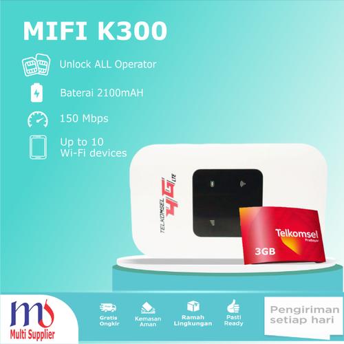 Jual Modem Wifi Telkomsel 4G LTE Unlock All Operator MiFi Telkomsel 4G LTE - K300 - Jakarta ...
